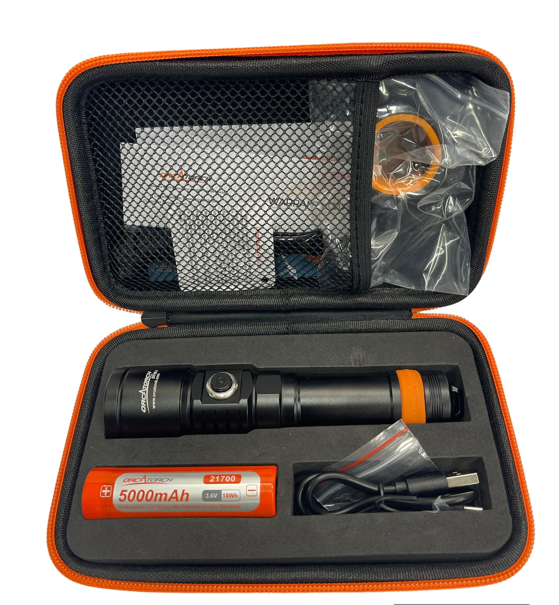 OrcaTorch D710V Maks 2000 Lumen, kolmen värin kuvausvalo